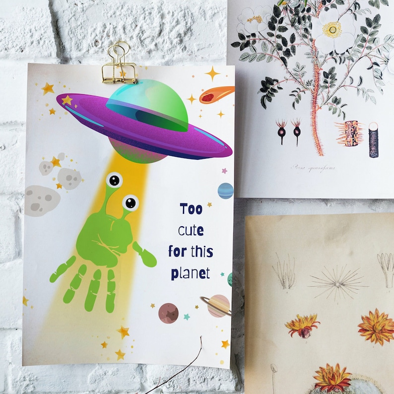 Alien Handprint Art Craft, Out of This World, Outer Space Kids Activity ...