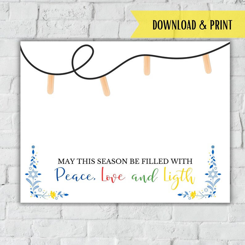 Dreidel Garland Handprint Art, Printable Hanukkah Craft, Jewish Holiday ...