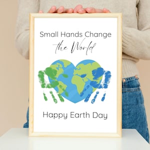 Earth Day Handprint Art, Small Hands Change the World, Save the Planet ...