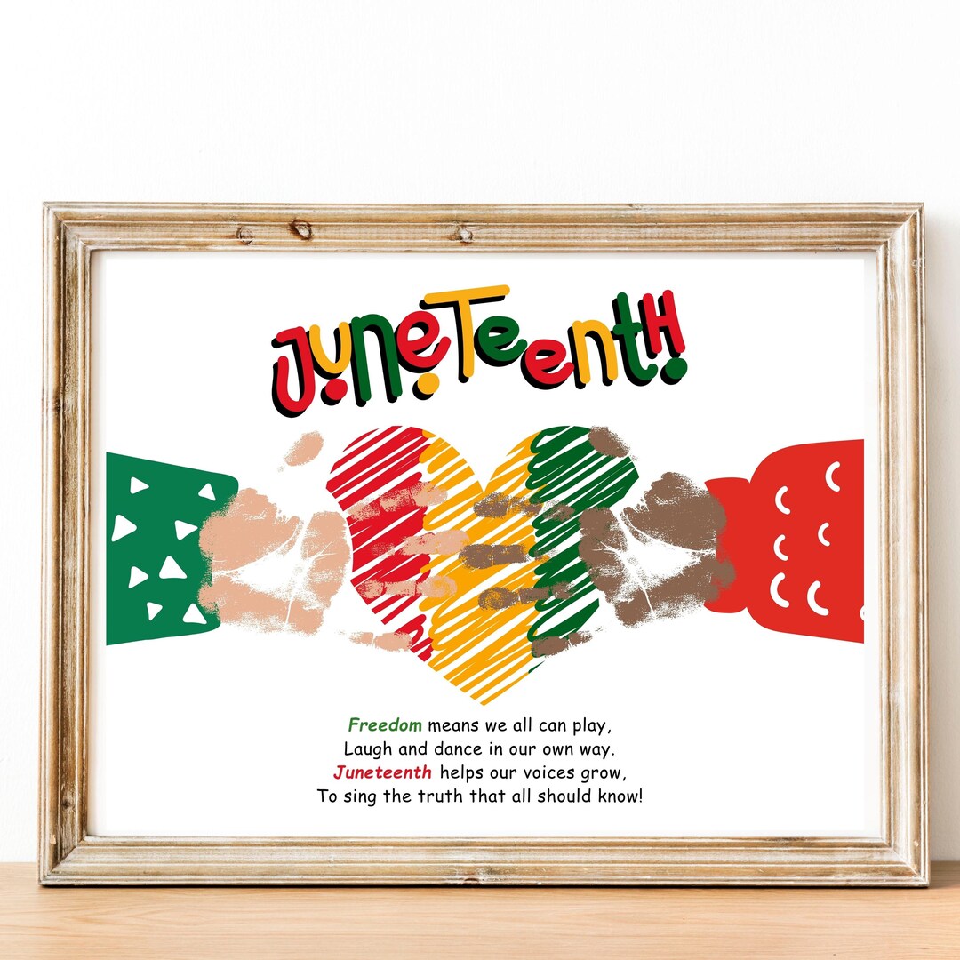 Juneteenth Handprint Art, Diversity Activity for Kids, Celebrating ...