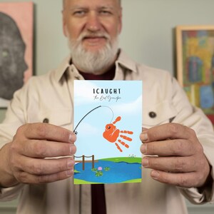 I Caught the Best Grandpa Handprint Art, Gift for Grandpa From ...