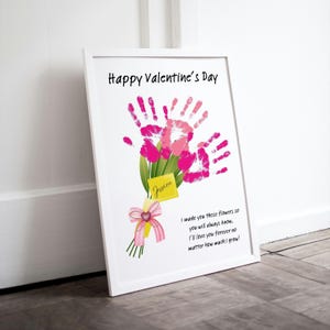 Handprint Flowers for Valentine's Day, Preschool Valentine Crafts ...