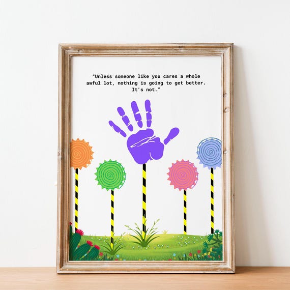 The Lorax Art Activities Dr Seuss's Handprint Lorax 3D Art Fun