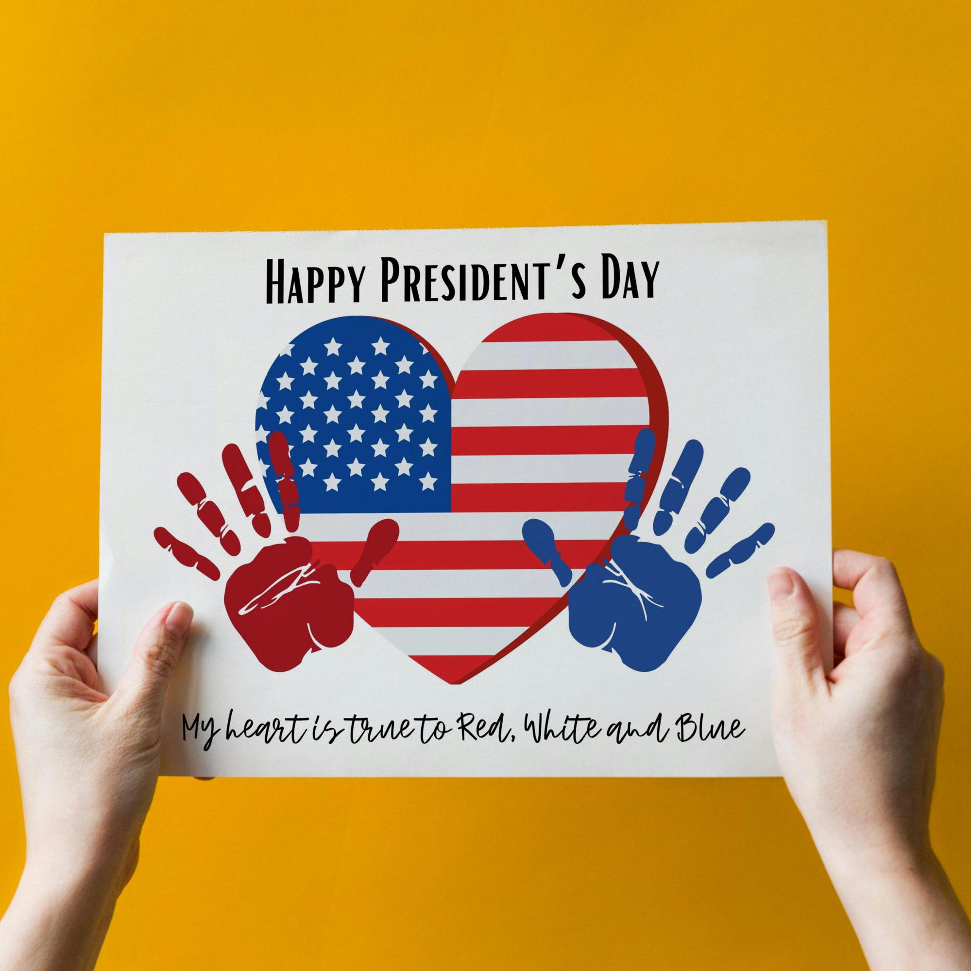 President's Day Handprint Art, Red White and Blue, USA Presidents Day ...