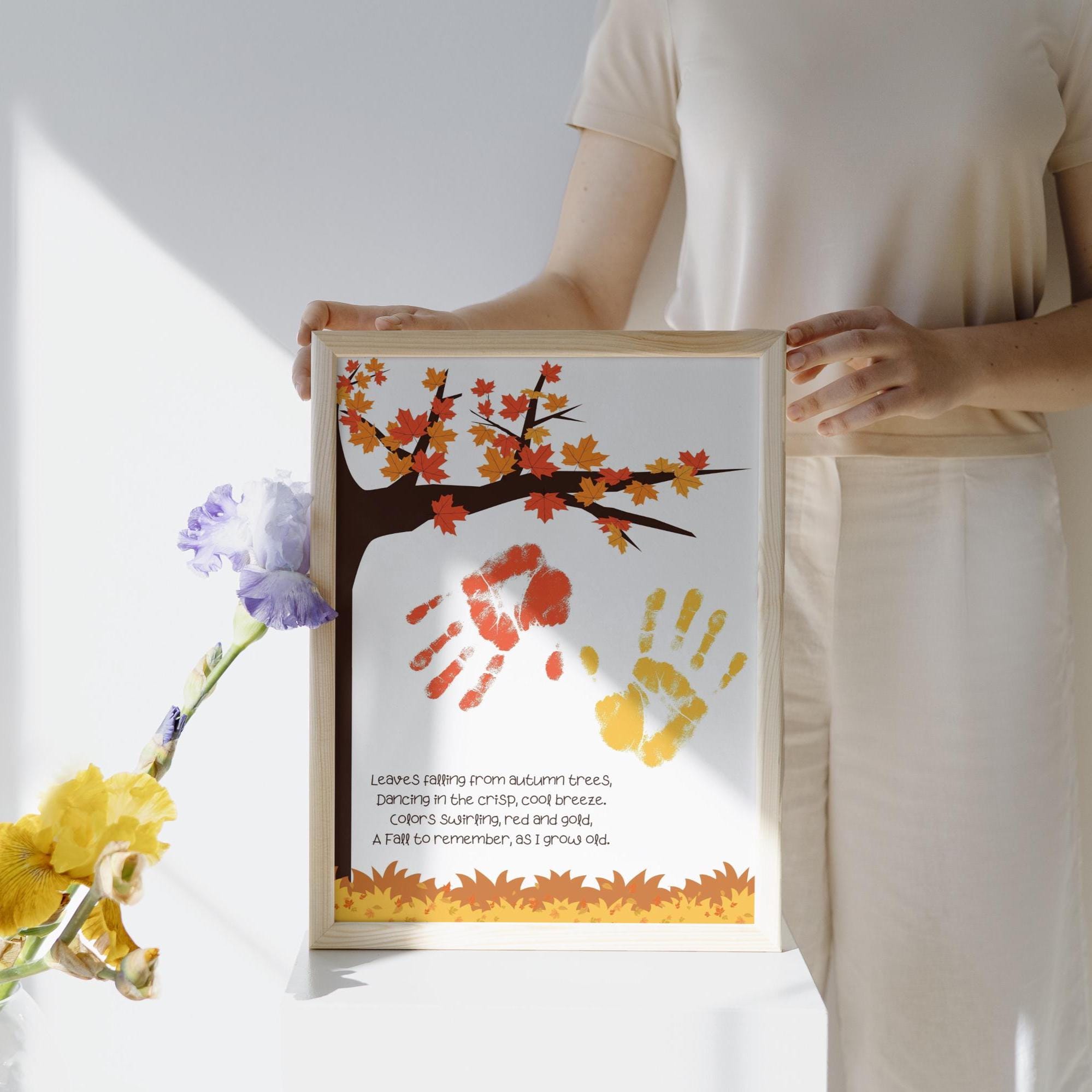 Falling Leaves Handprint Art, Preschool Autumn Activity, Fall Leaf ...