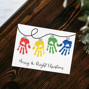 Christmas Lights Handprint Craft, Merry and Bright Christmas, Winter ...