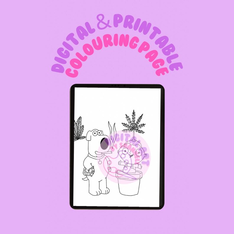 5x 420 Adult Digital Colouring Pages Stoner/weed Themed Cartoon ...