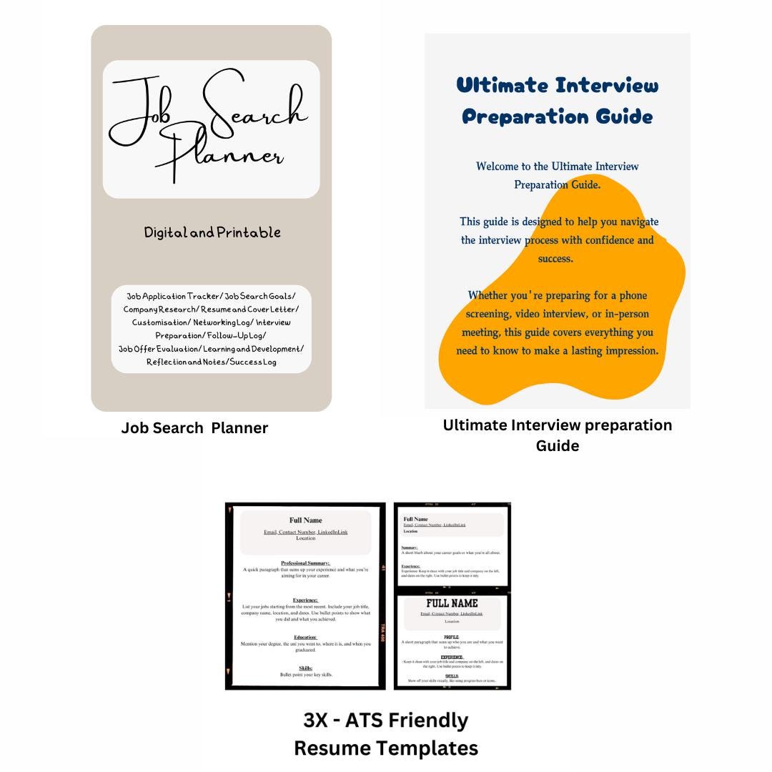 Ultimate Job Search Kit: Digital Planner, Ats-optimized Resume ...
