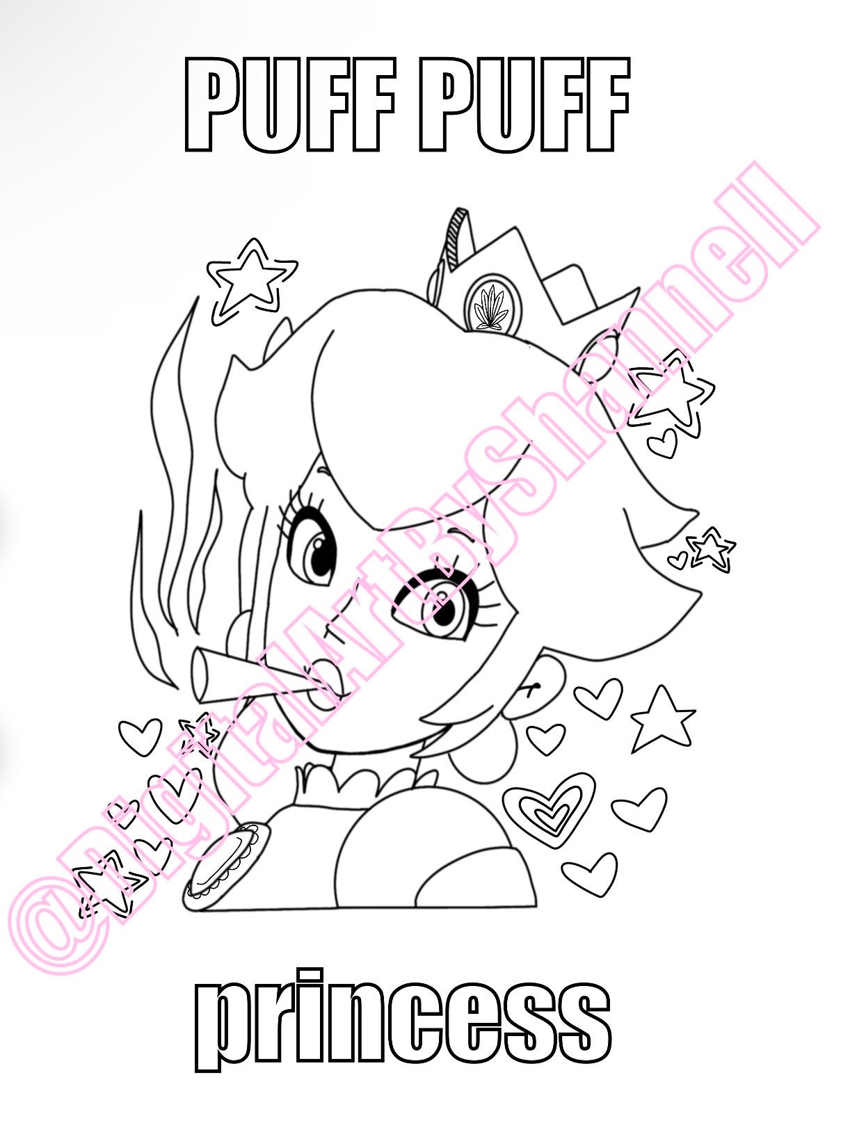 420 Digital Adult Colouring Page princess Peach Colouring Page for ...