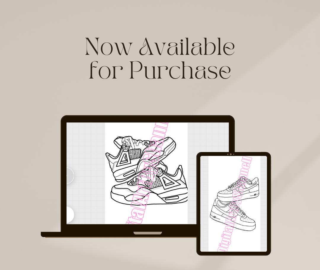 2 Digital and Printable Colouring Pages: Nike and Jordan Inspired ...