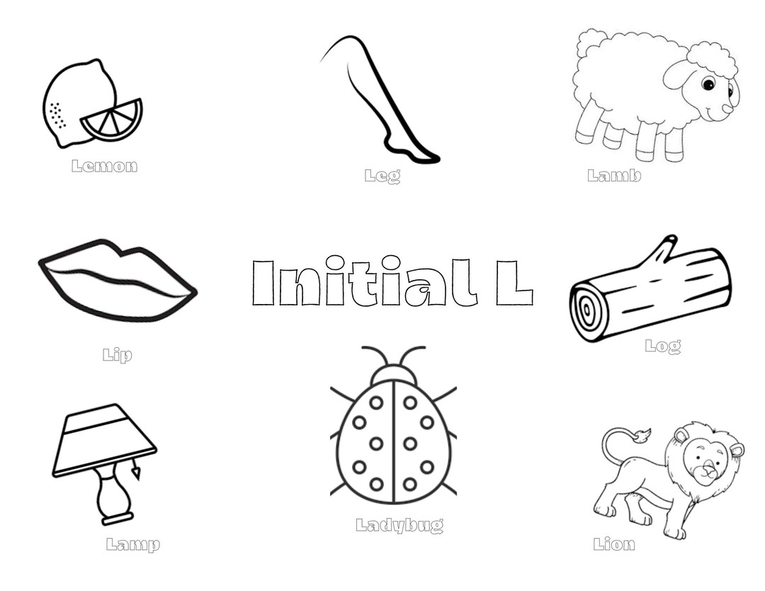 Downloadable Coloring Pages L Speech Sounds - Etsy
