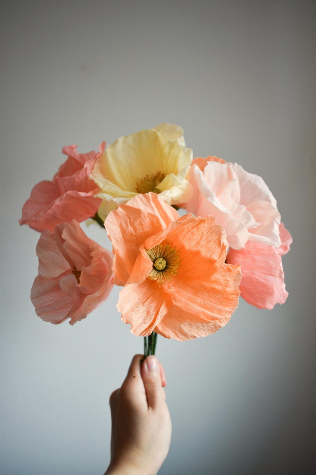Crepe Paper Icelandic Poppy (single Stem) - Etsy