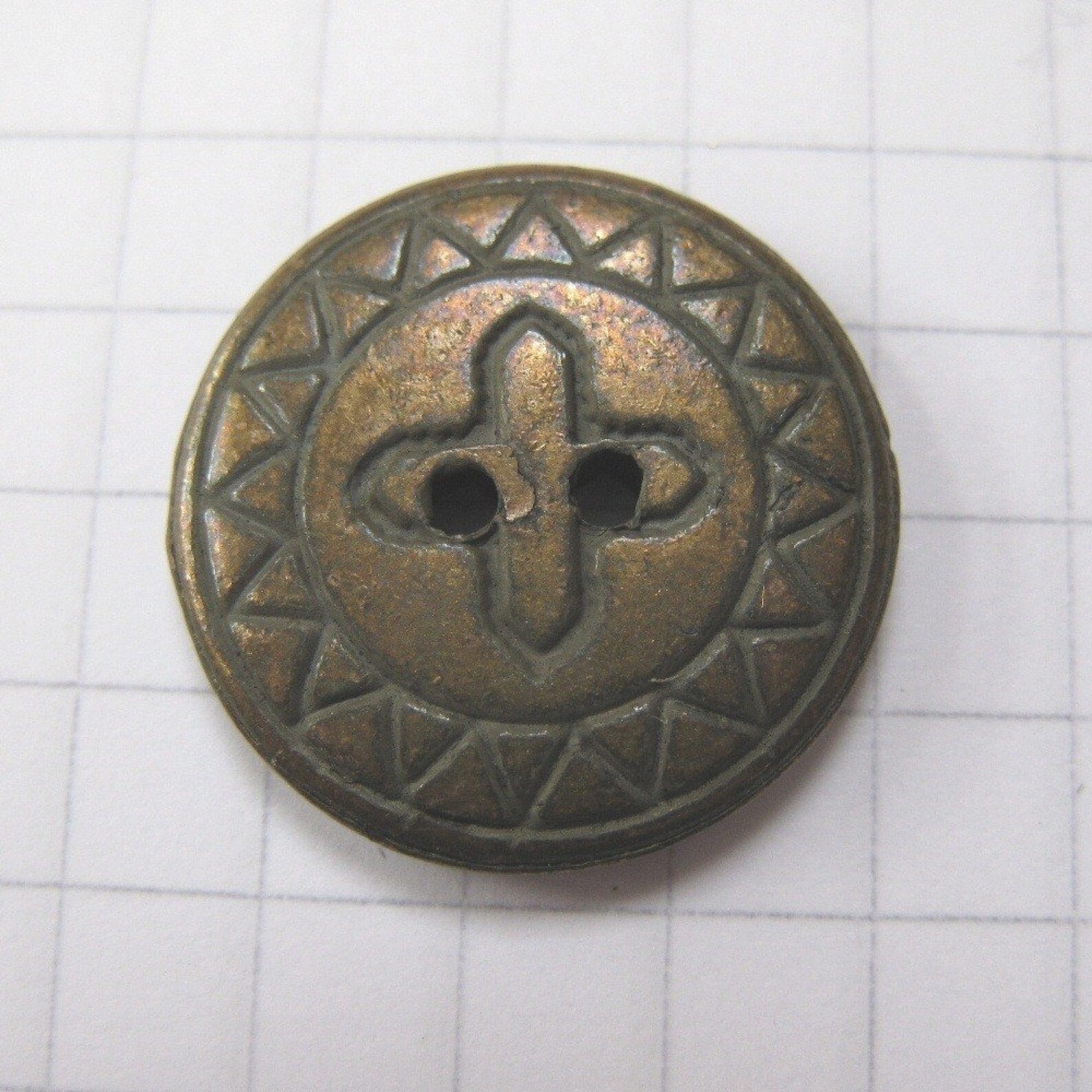 10 Flat Patterned Copper Buttons | Etsy