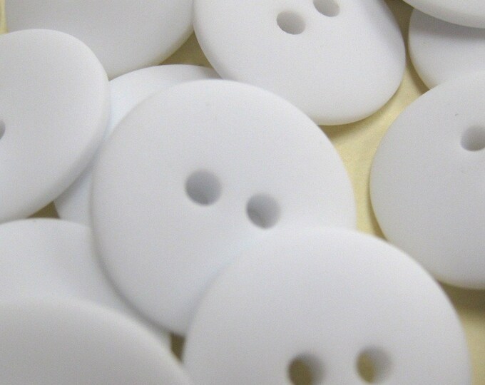 Plain White Buttons 18mm 24 Pieces - Etsy
