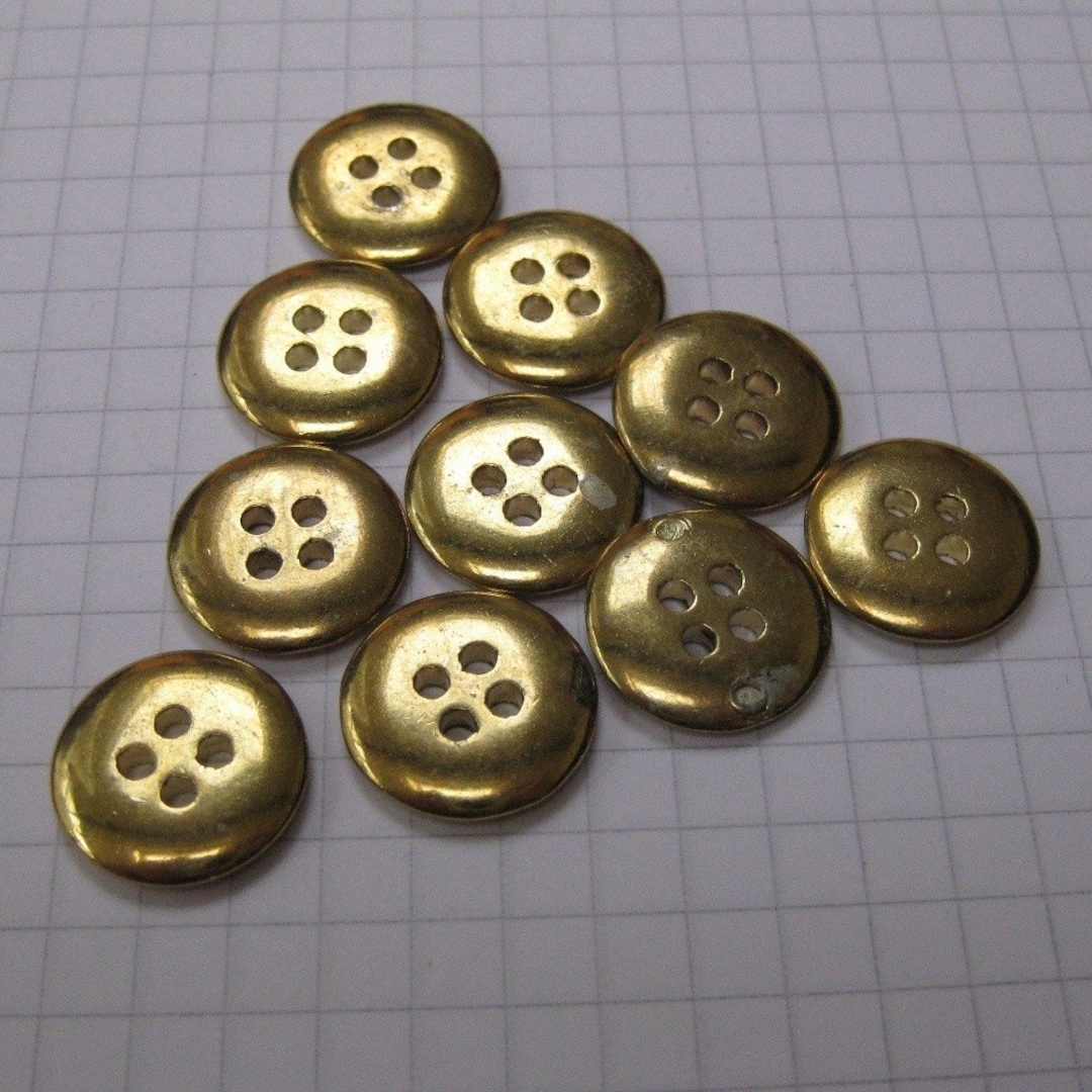 10 Small Flat Brass Buttons - Etsy