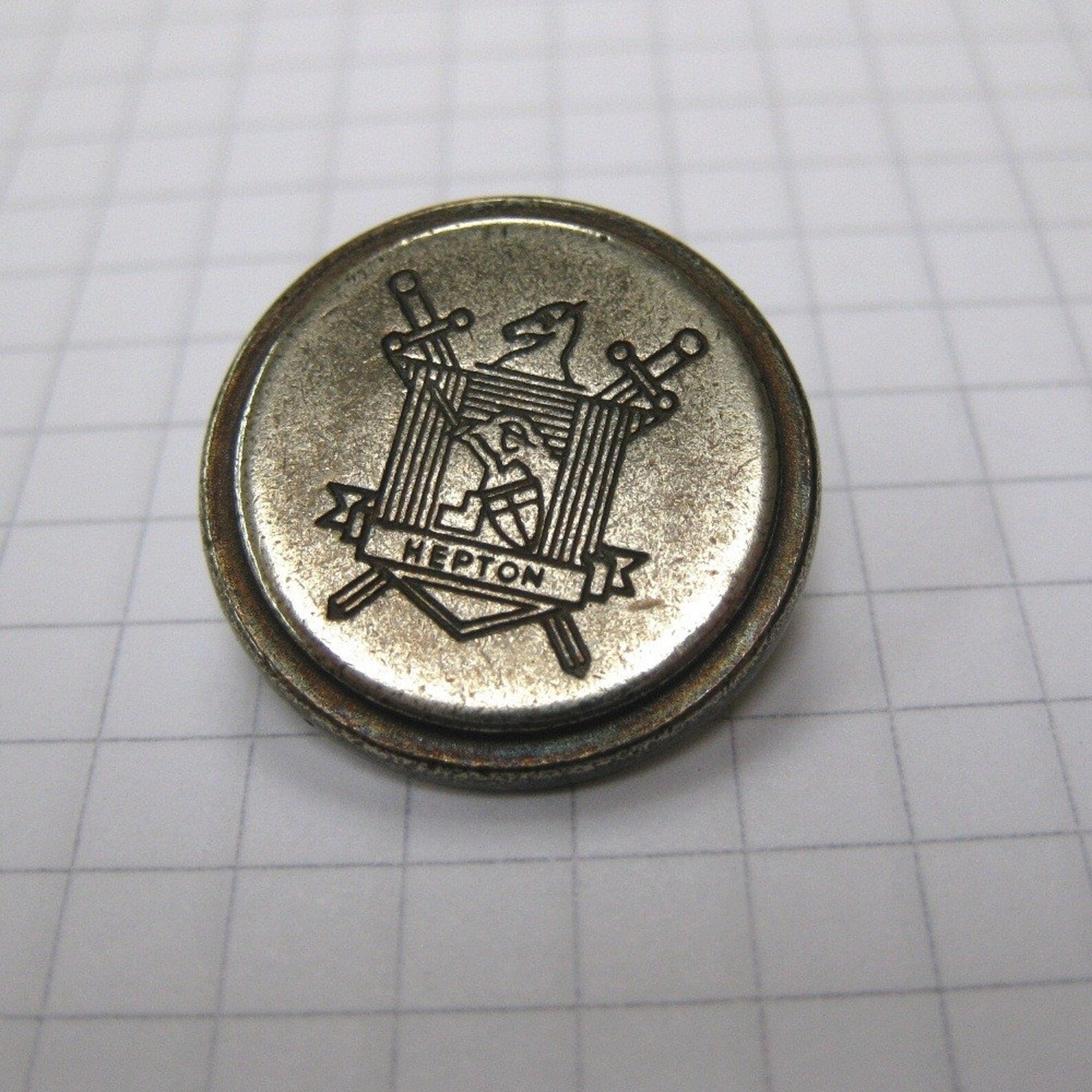 10 Large Pewter Hepton Buttons - Etsy