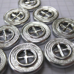 10 Small Silver Wheel Buttons - Etsy