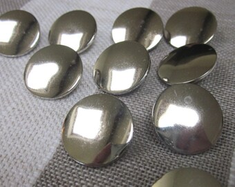 10 Super Shiny Silver Shank Buttons | Etsy