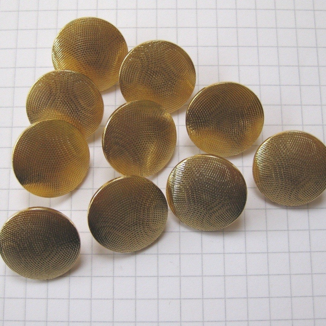 10 Medium Textured Gold Shank Buttons - Etsy