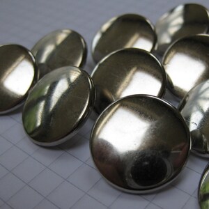 10 Super Shiny Silver Shank Buttons - Etsy