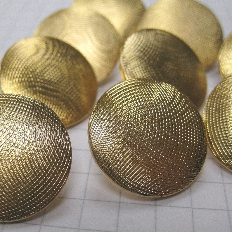 10 Medium Textured Gold Shank Buttons | Etsy