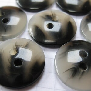 10 Black and White Marbled Buttons - Etsy