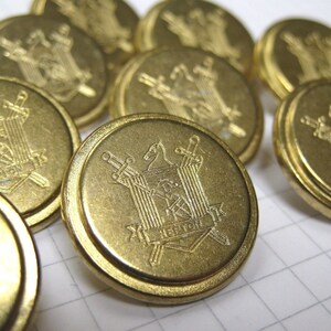 10 Large Gold Metallic Shank Hepton Buttons - Etsy