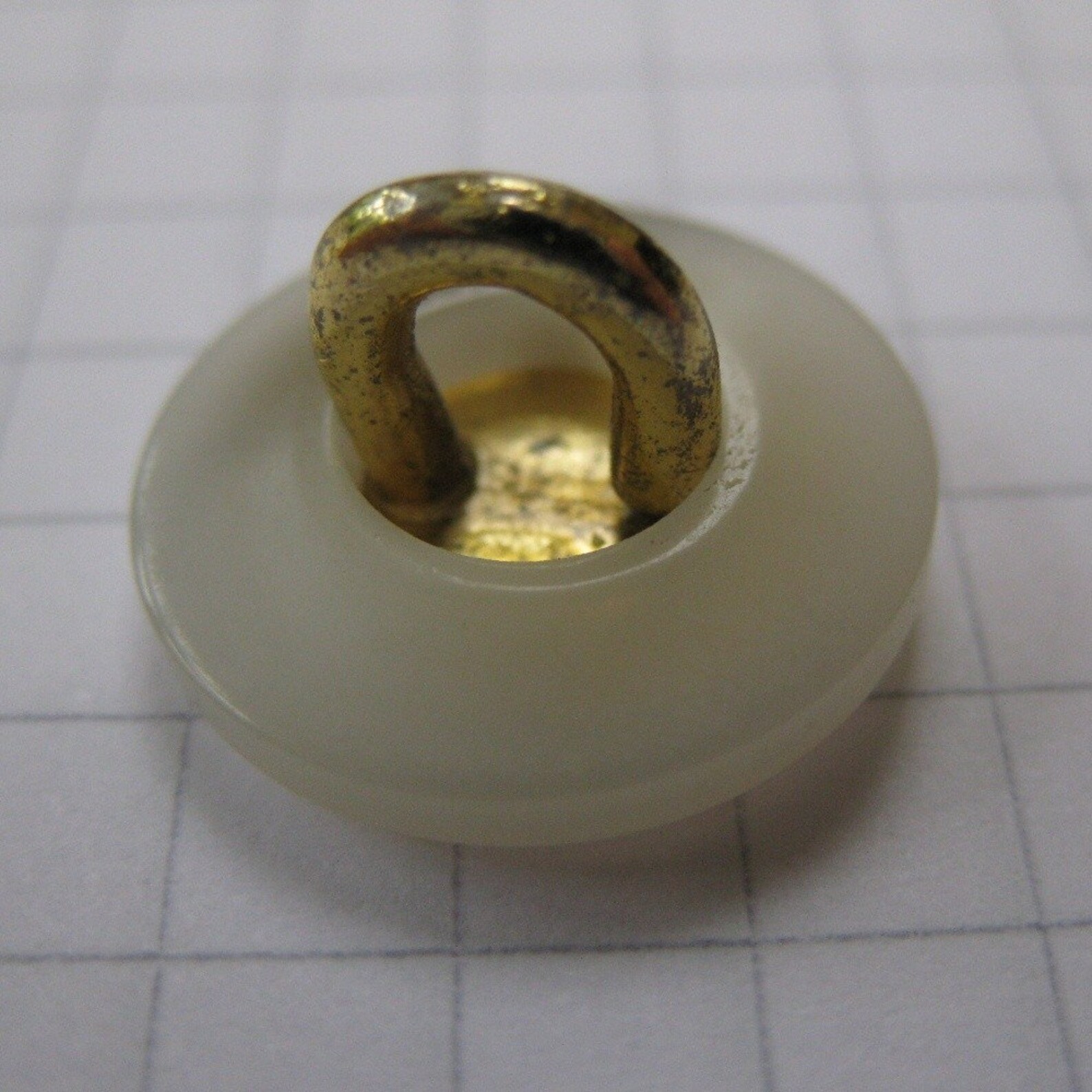 10 Small Gold Metal and White Plastic Shank Buttons - Etsy