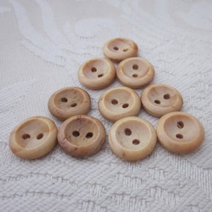 10 Small Half Inch Concave Wooden Buttons - Etsy