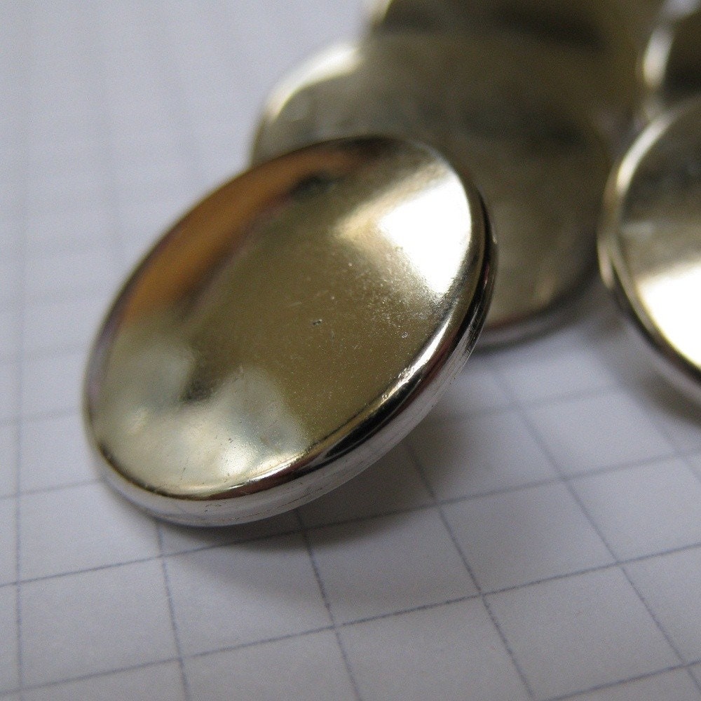 10 Super Shiny Silver Shank Buttons - Etsy