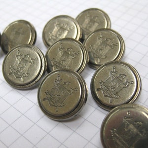 10 Small Pewter Hepton Buttons - Etsy