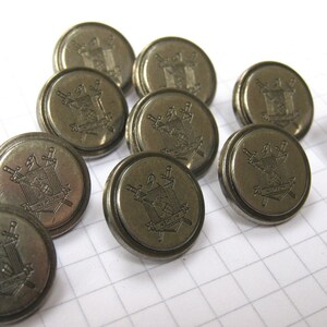 10 Small Pewter Hepton Buttons - Etsy