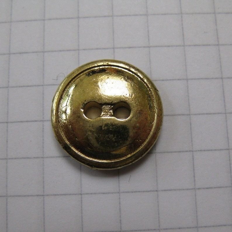 10 Small Flat Brassy Buttons Metal Rim Buttons - Etsy