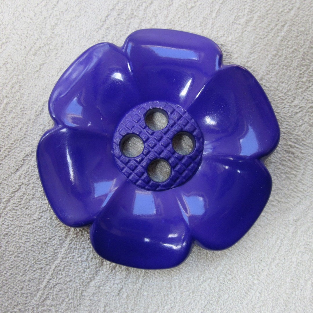 Very Big Purple Flower Button - Etsy