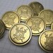 10 Large Gold Metallic Shank Hepton Buttons - Etsy