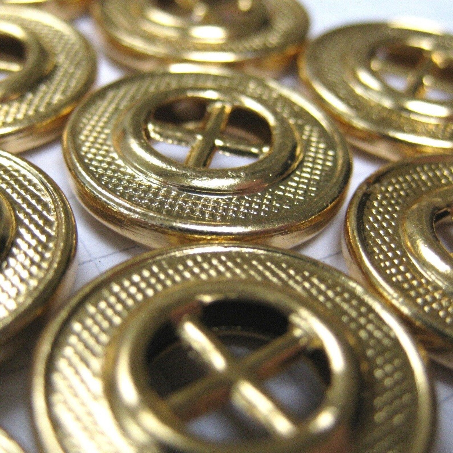 10 Gold Wheel Buttons - Etsy