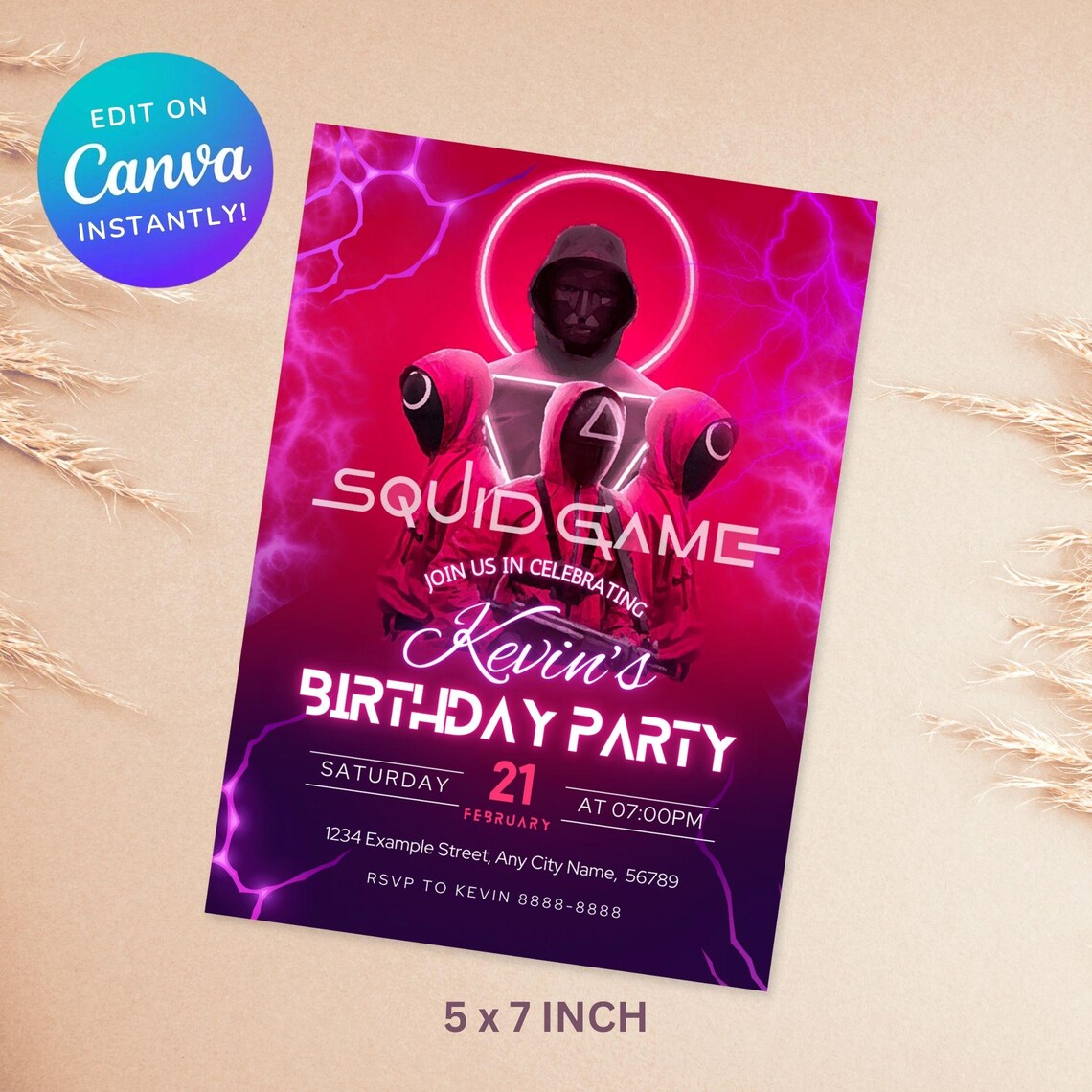 Squid Game Birthday Invitation, Squid Game Party Invitation, Recruit ...