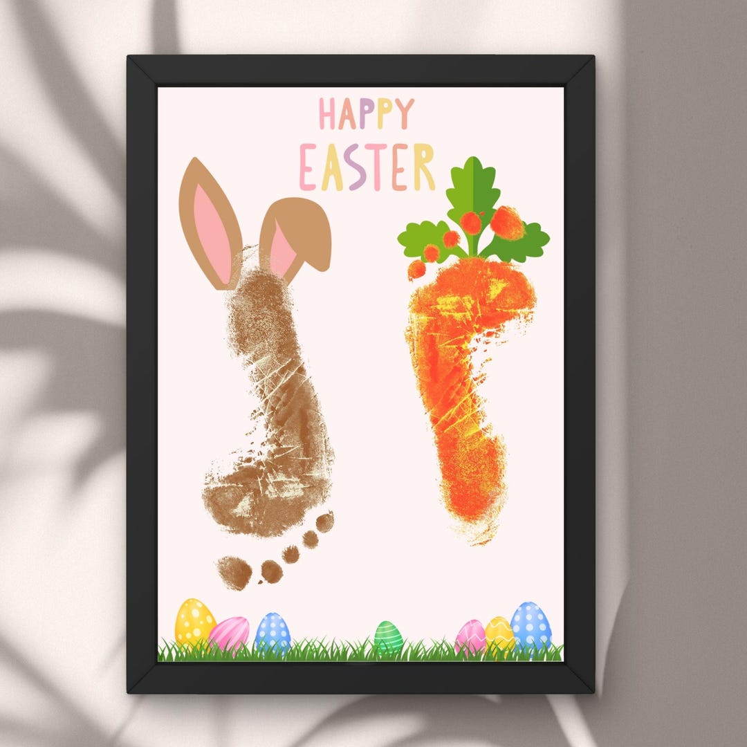 Hoppy Happy Easter/ Bunny Carrot / Footprint Handprint Art Craft / Foot ...