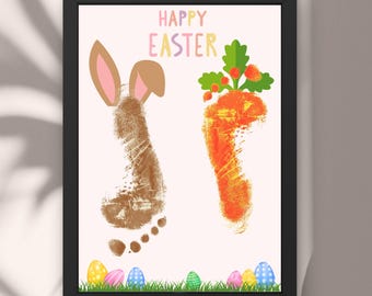 My First Easter | Easter Bunny | Footprint Handprint Art Craft | Foot ...