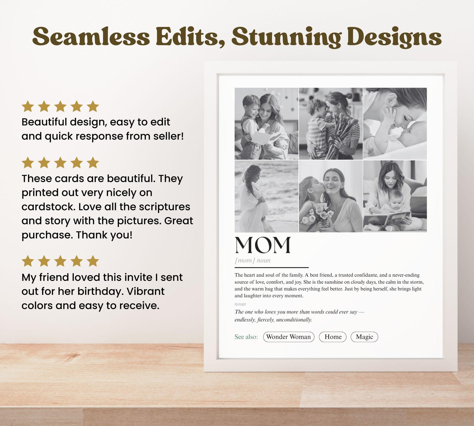 Mom Definition Template: Customizable & Printable Photo Collage ...
