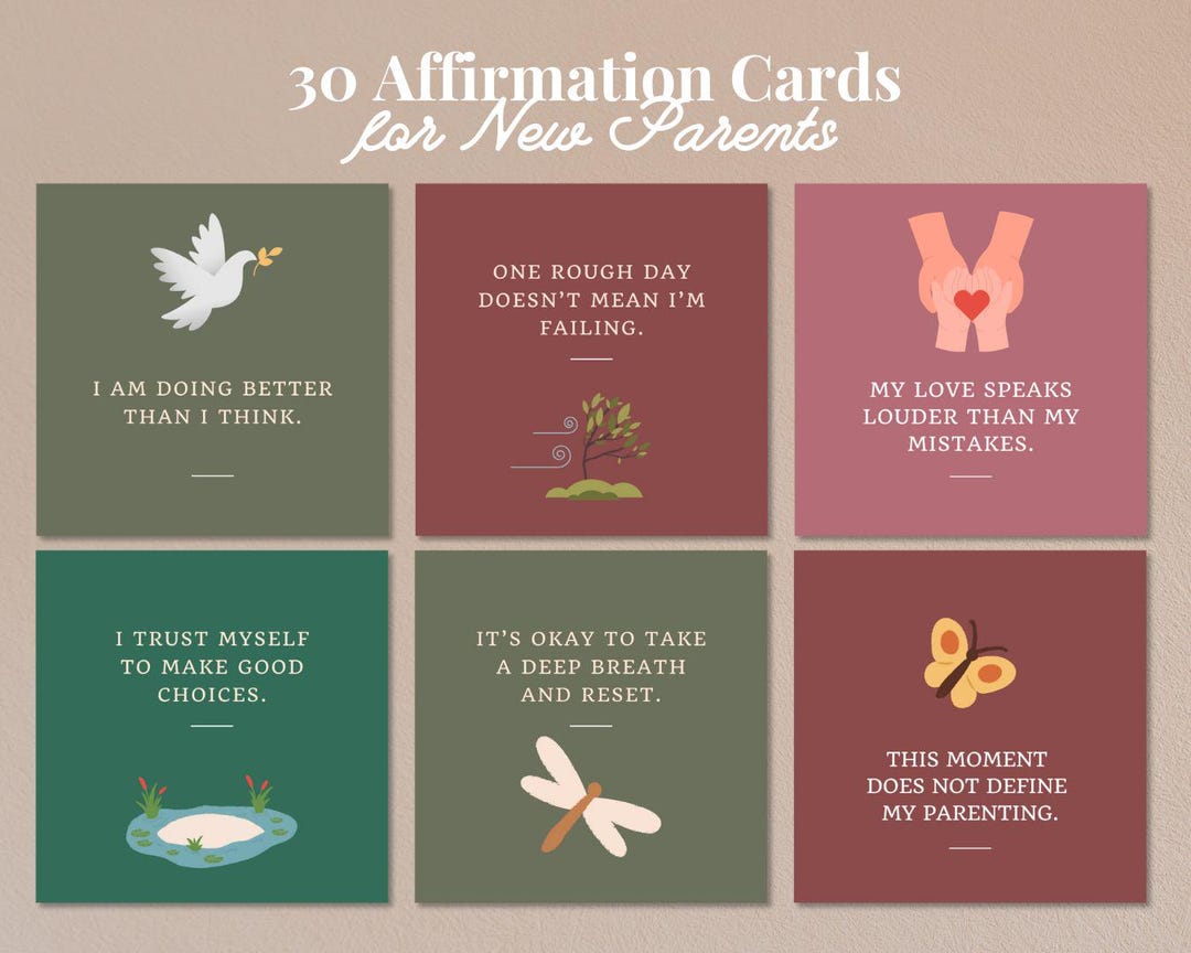 New Parent Affirmation Cards | 30 Printable Positive Affirmations | New ...
