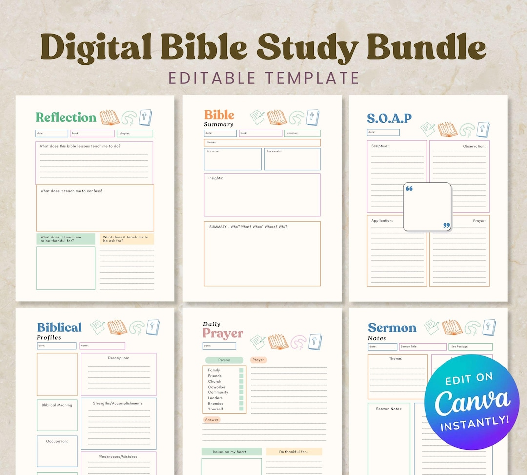 Digital Bible Study | Printable | Digital Bible Template | Notability ...