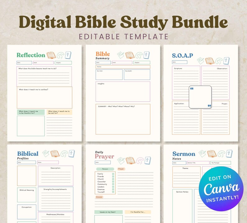 Digital Bible Study | Printable | Digital Bible Template | Notability ...