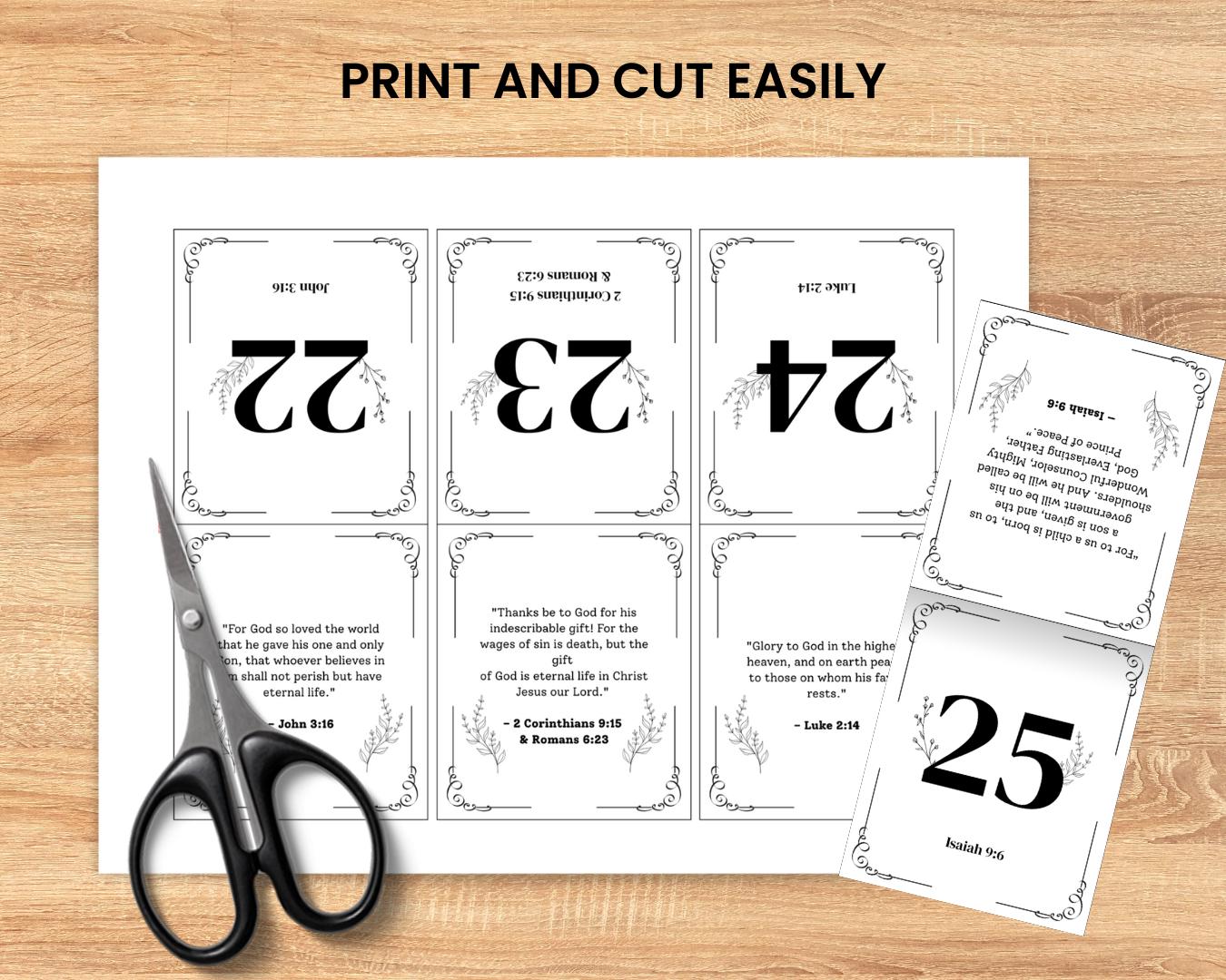 Scripture Advent Calendar | Printable Christmas Advent Calendar | Faith ...