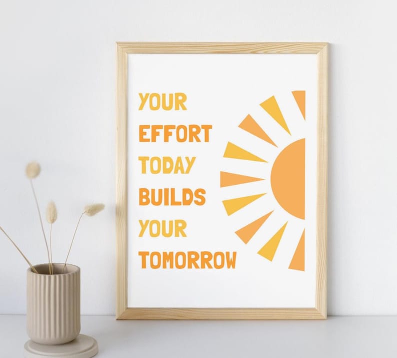 Your Effort Today Builds Your Tomorrow. Motivational Office Decor ...