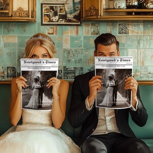Wedding Newspaper Template With Photo, Marriage, Wedding Program ...