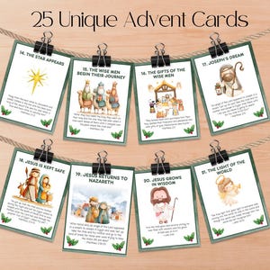 Advent Calendar Cards Christmas Nativity Story for Kids, Scripture ...