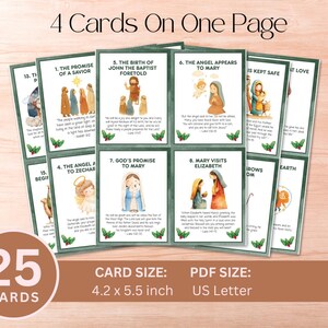 Advent Calendar Cards Christmas Nativity Story for Kids, Scripture ...