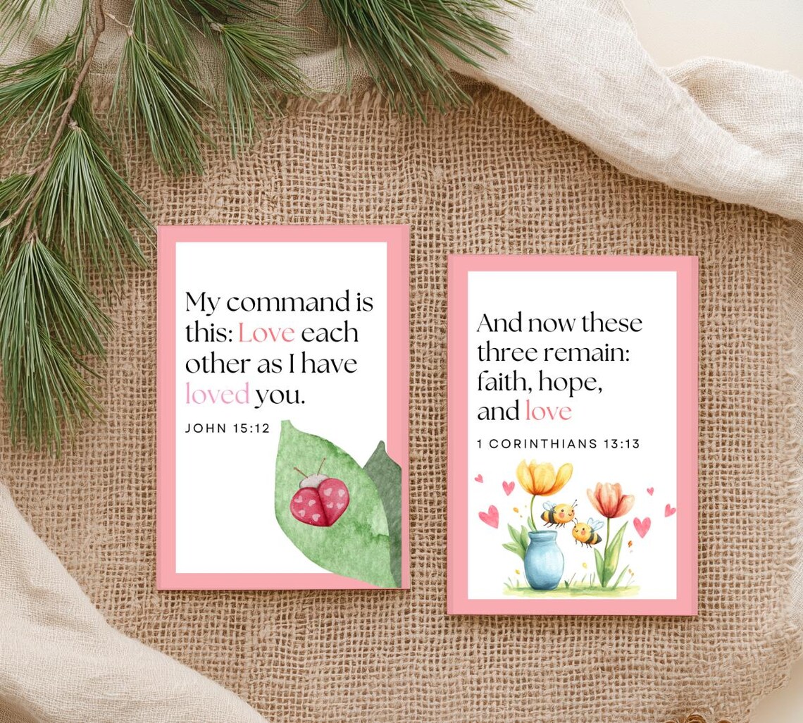 Lunch Box Cards Printable Scripture Cards | 18 Bible Verse Cards ...