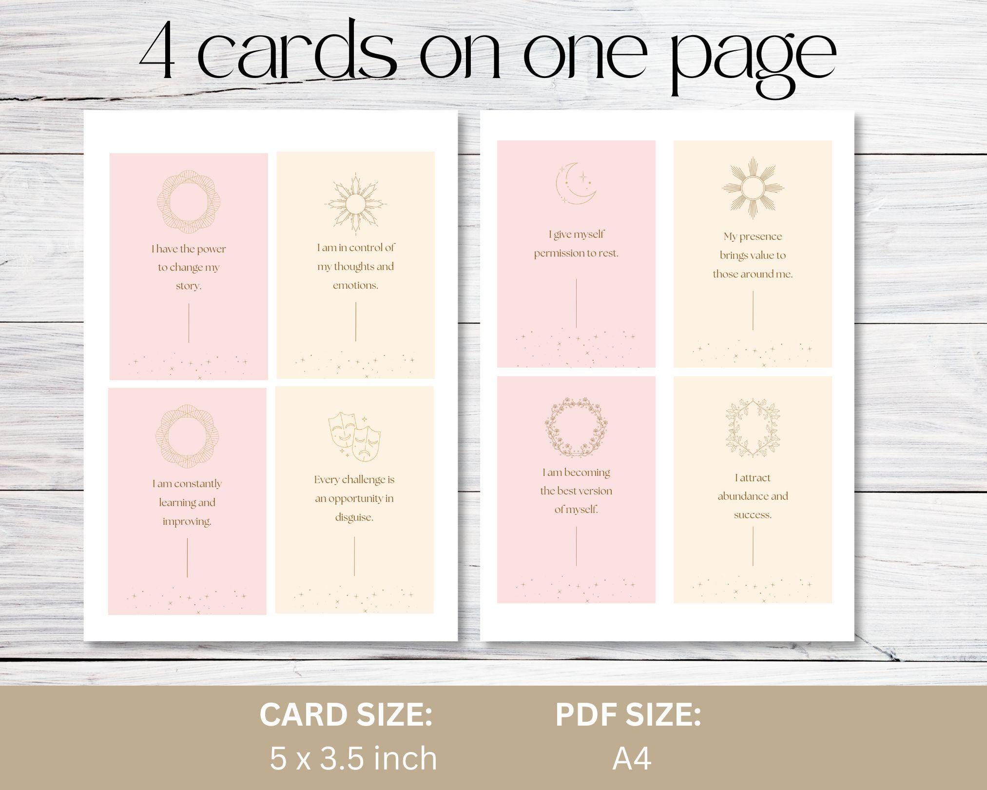 Affirmation Cards, Positive Quote Flash Cards, Affirmations Cards, Self ...